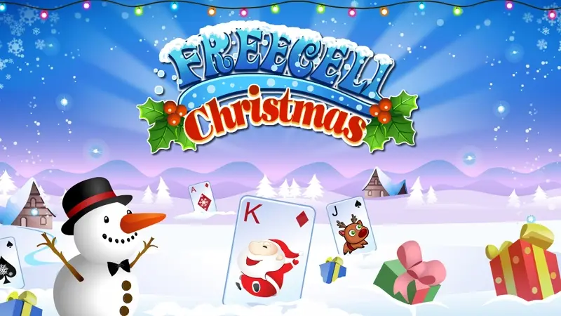 FreeCell Christmas Solitaire - build from Ace to King